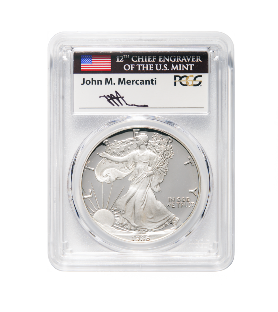 1986 S / 2020 W 2 Coin Silver Eagle Set Proof 70 Hand signed by John ...